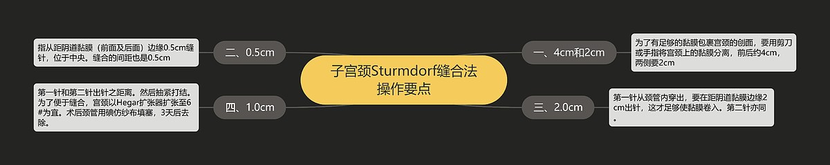 子宫颈Sturmdorf缝合法操作要点思维导图_编号p7538258-TreeMind树图